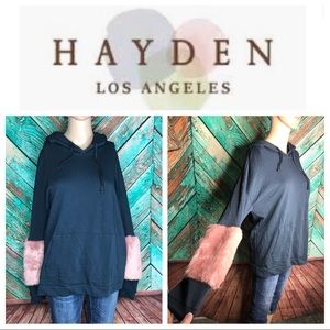 Hayden | Tops | Hayden Los Angeles Hoodie With Pink Faux Fur Trim ...
